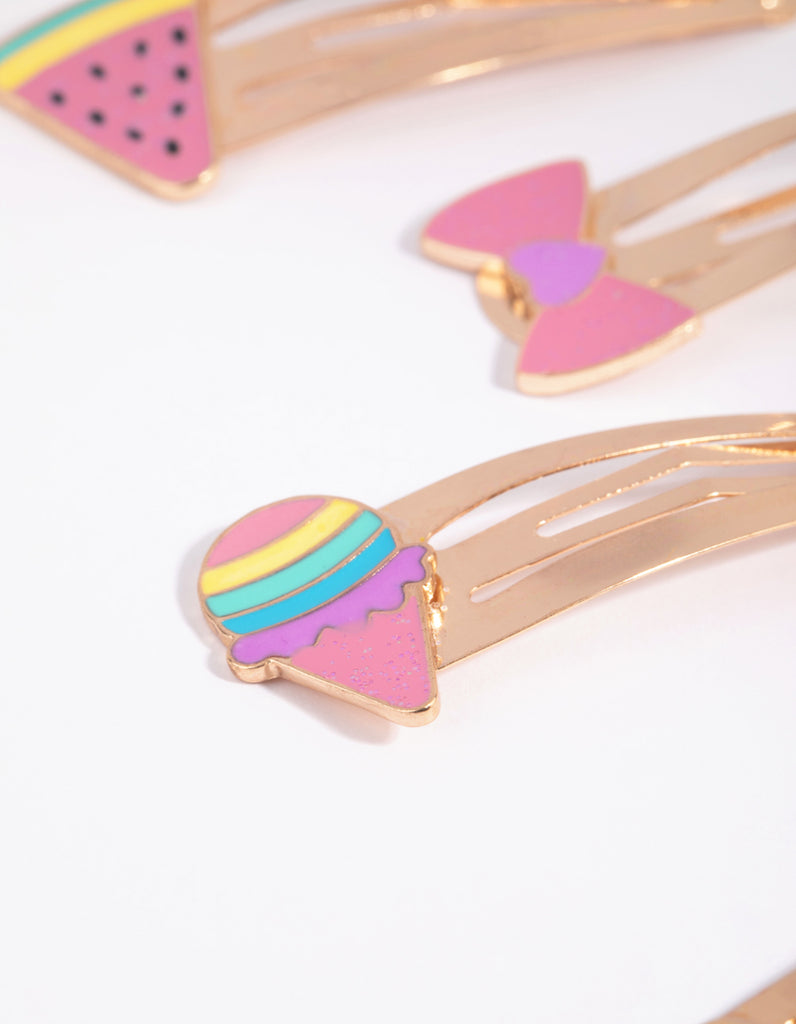 Kids Fun Enamel Snap Clip 6-Pack - Lovisa