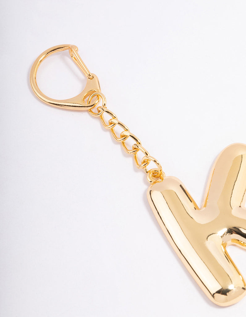 Gold Plated Letter 'K' Initial Key Ring - Lovisa