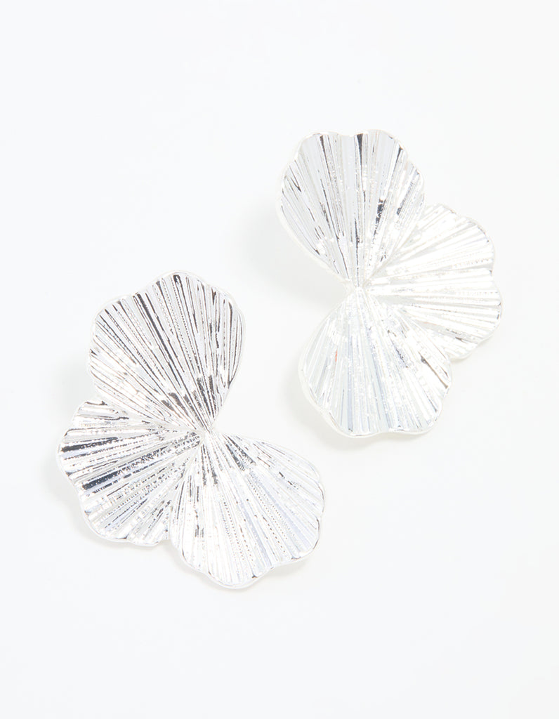 Silver Half Fan Stud Earrings - Lovisa