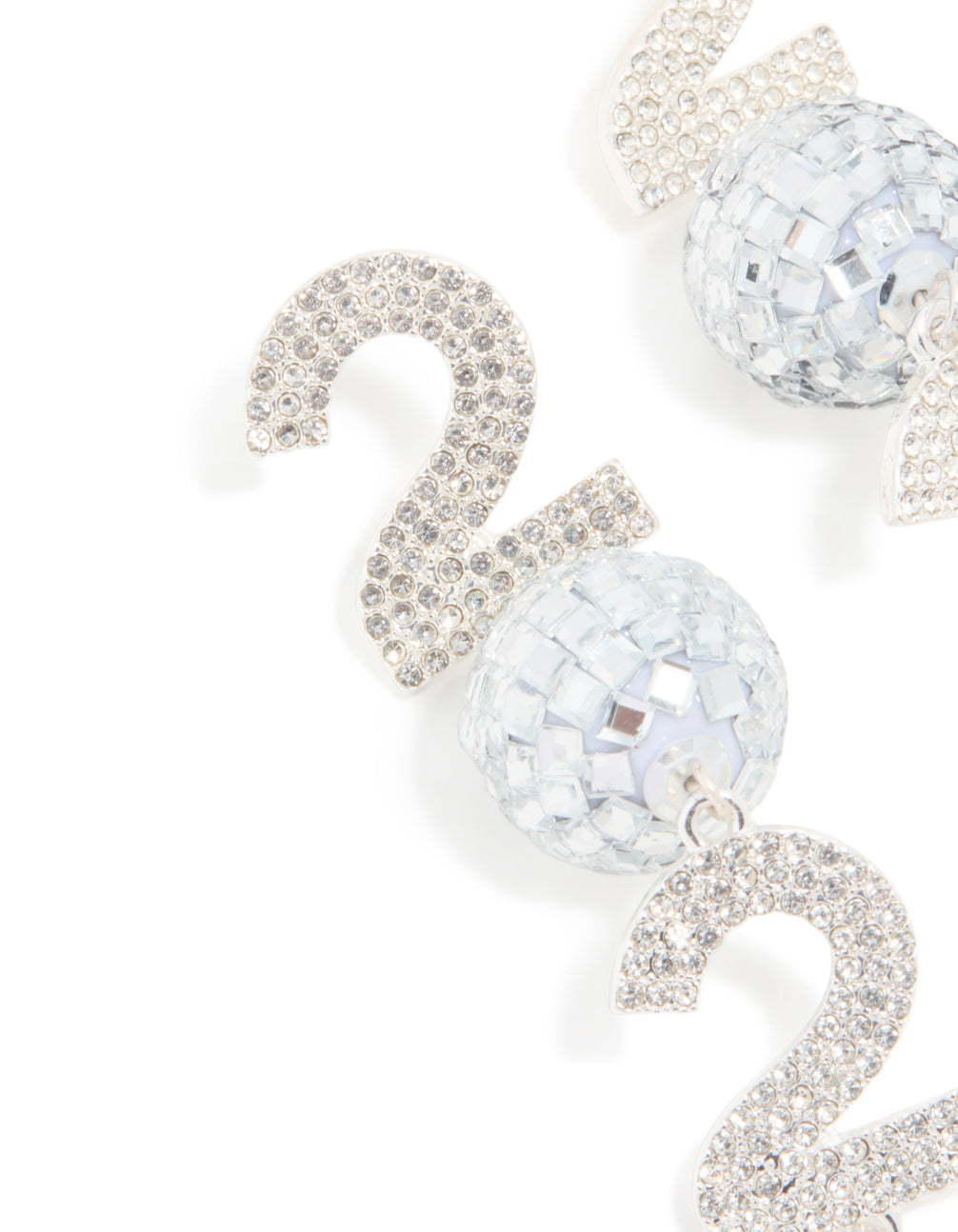 Silver Diamante 2026 Disco Ball Drop Earrings - Lovisa