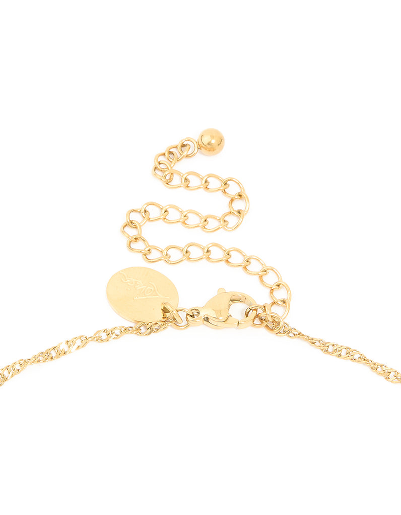 Waterproof Gold Plated Stainless Steel Evil Eye Tab Necklace - Lovisa
